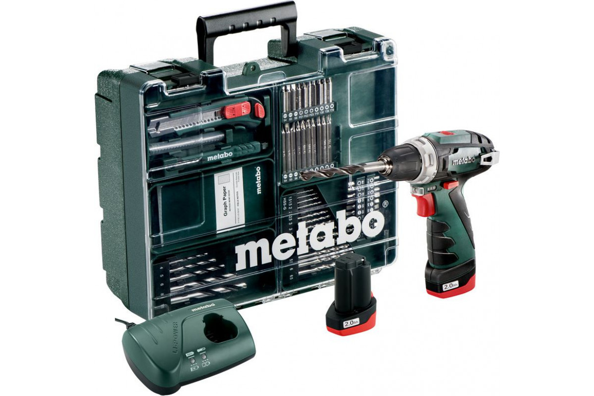 Metabo PowerMaxx BS Basic Set 10.8 V drill driver, 2 x 2 Ah battery ...